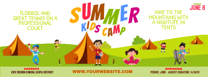 School Summer Camp Banner Template Postermywall