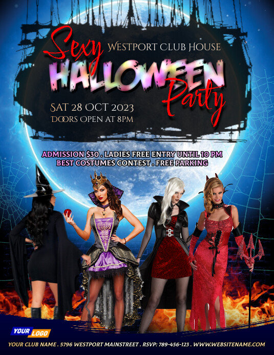 Sexy Halloween Party Invitation Ad Flyer Template Postermywall