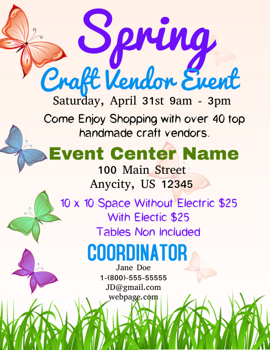 Spring Craft Vendor Event Template Postermywall