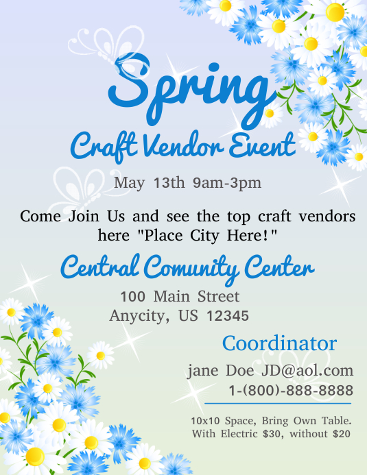 Spring Craft Vendor Event Template Postermywall