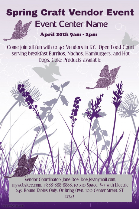Spring Craft Vendor Event Template Postermywall