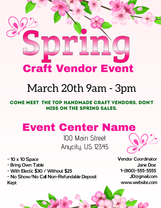 Spring Craft Vendor Event Postermywall