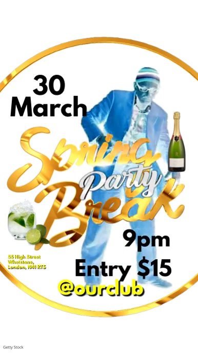 Spring Break Party Video Template Postermywall