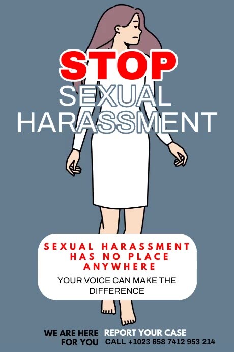 Stop Sexual Harassment Campaign Poster Design Template Postermywall