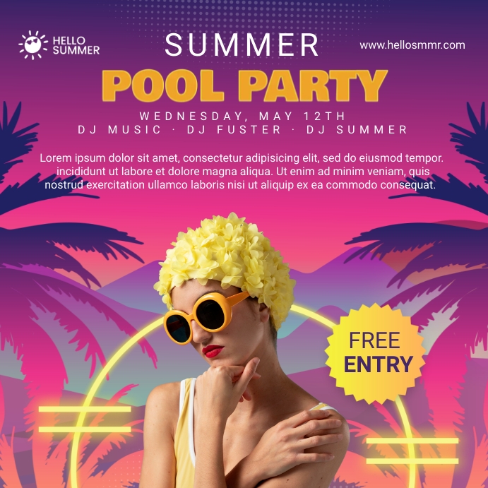 Summer Pool Party Template Postermywall