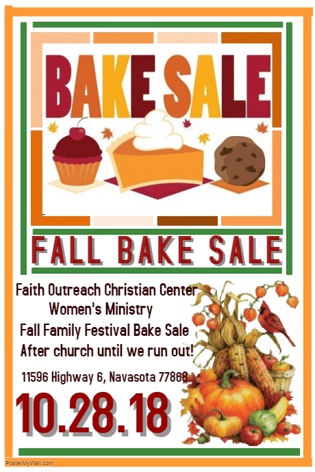 Fall Bake Sale Postermywall