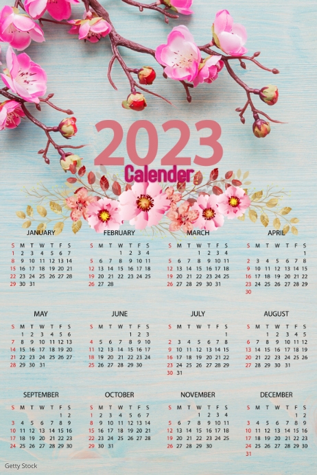 2023 Calender Template Postermywall