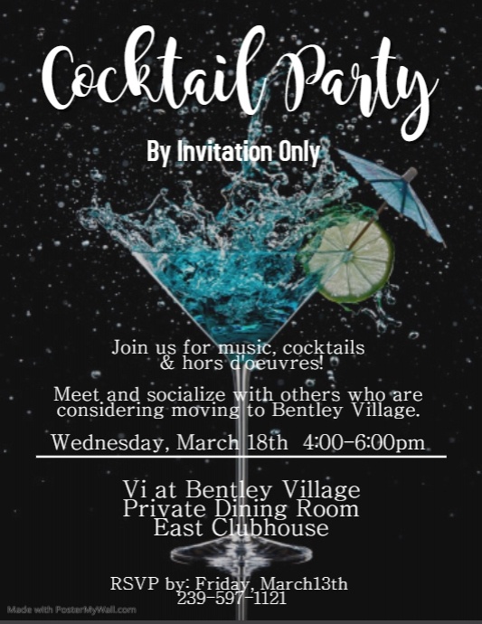 Copy Of Cocktail Party Flyer Template Postermywall