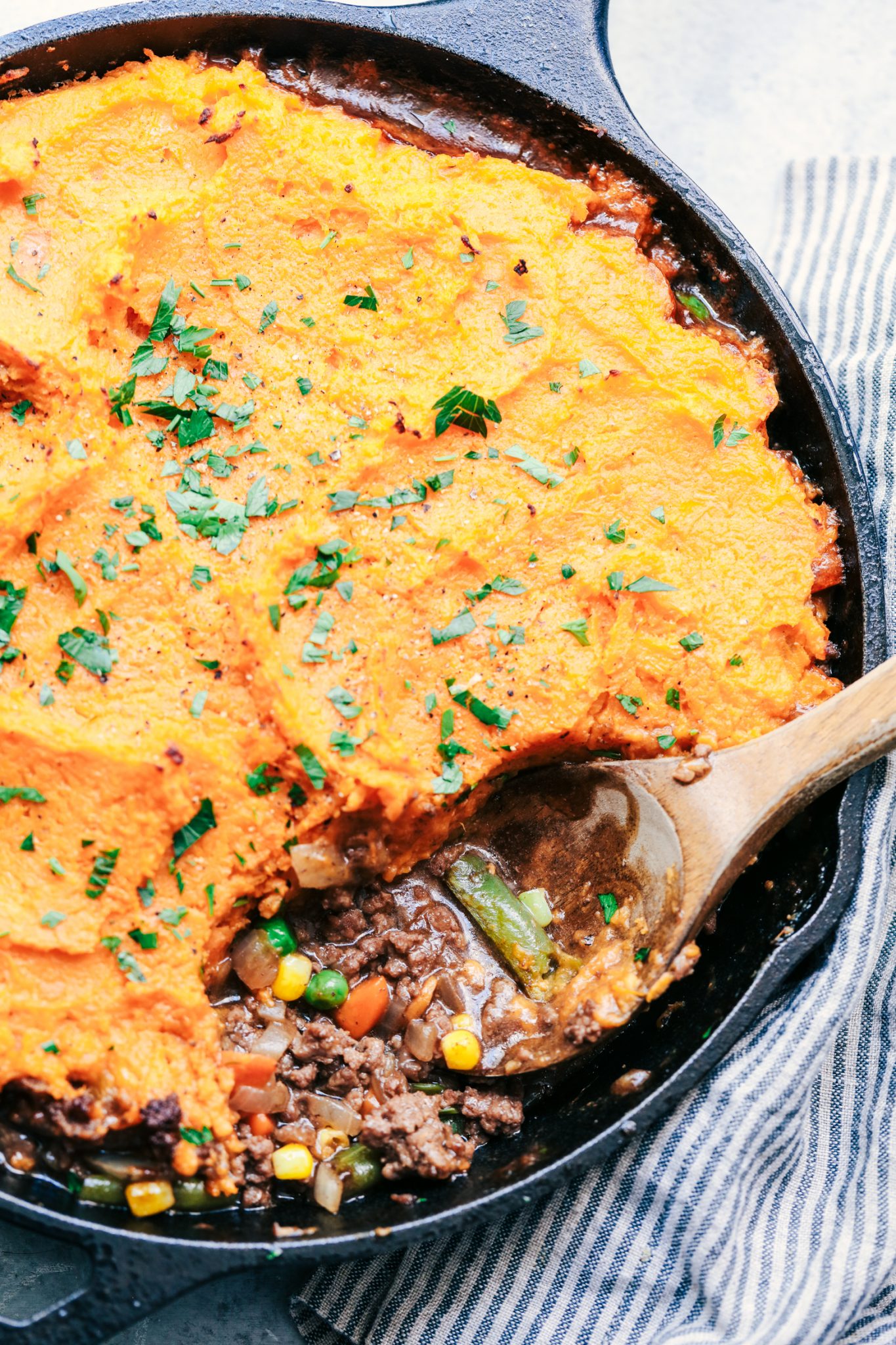 Skillet Sweet Potato Shepherds Pie 12 Tomatoes