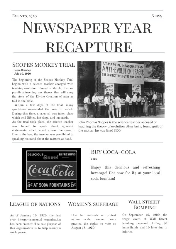 1920s Newspaper Project Assignment By L Smedley Flipsnack