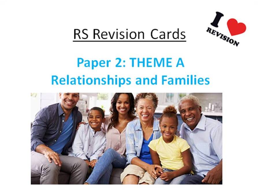 Revision Cards Aqa A Gcse Rs Paper 2 Relationships And Families