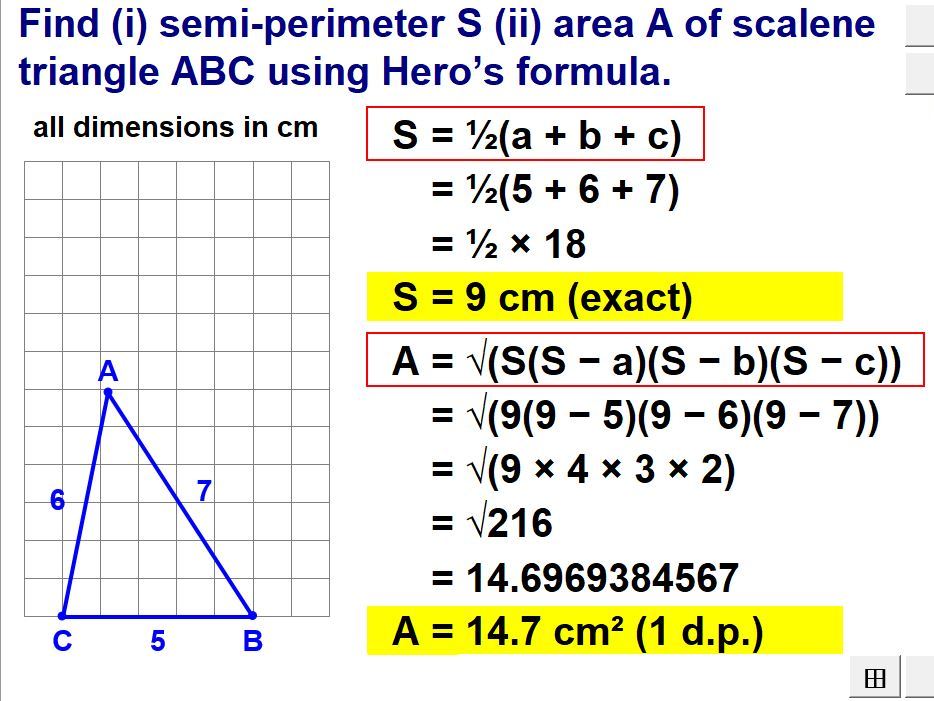 Area Of A Triangle Formulae Teaching Resources