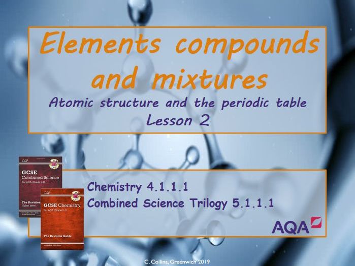 Atoms Elements And Compounds 2 Aqa Chemistry Paper 1 Teaching