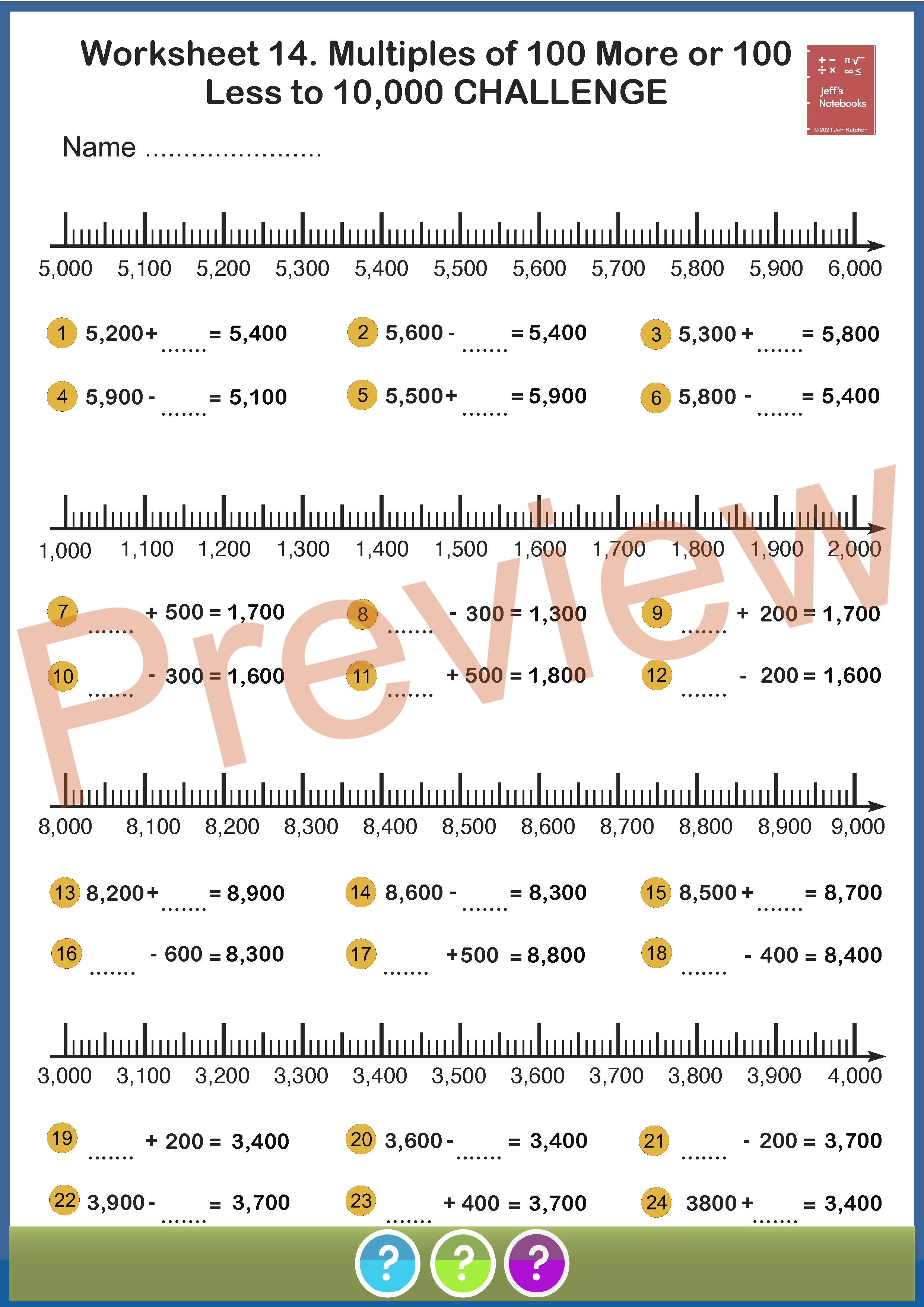 Add And Subtract Multiples Of 10 And 100 With The Number Line Teaching