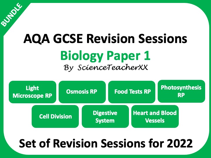 Aqa Gcse Biology Paper 1 Revision Sessions For 2022 Teaching Resources