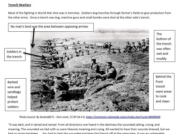 World War I Overview Worksheet Teaching Resources