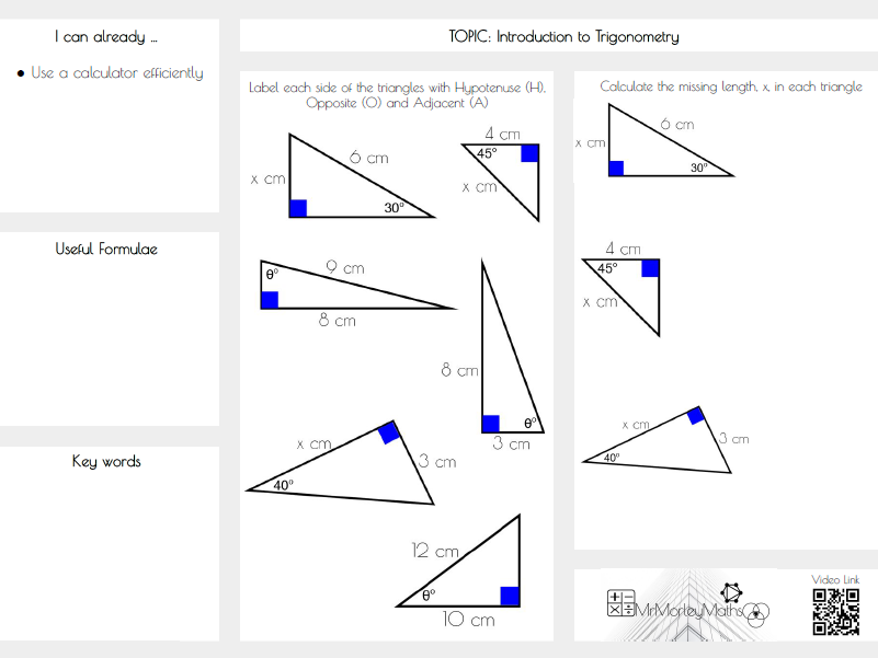 Introduction To Trigonometry Sohcahtoa Teaching Resources