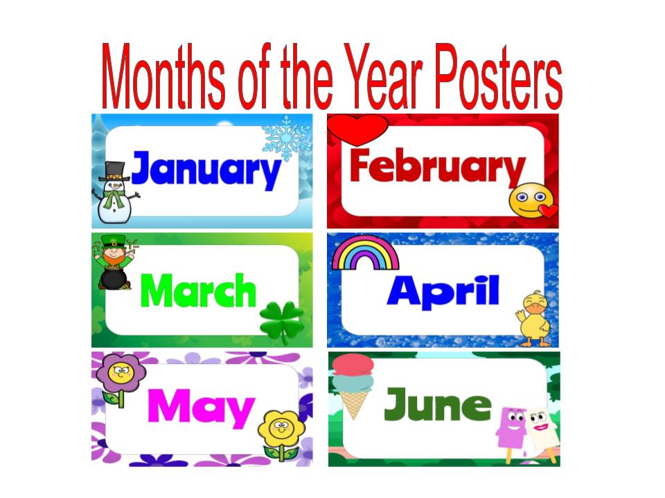Months Of The Year Posters Teaching Resources