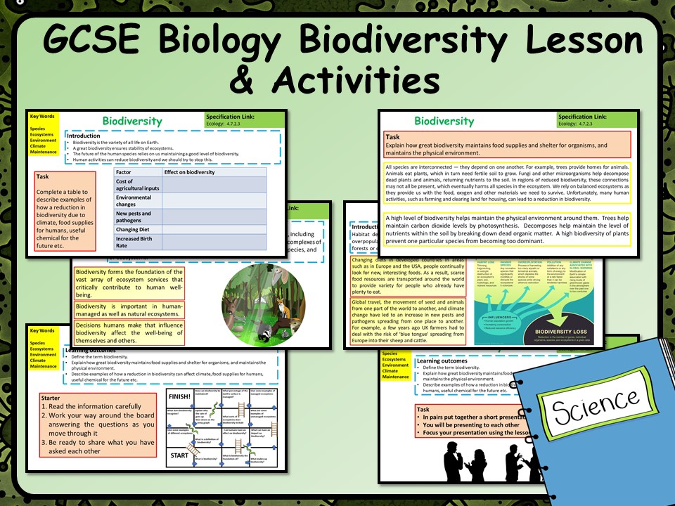 Ks4 Aqa Gcse Biology Science Biodiversity Lesson Teaching Resources