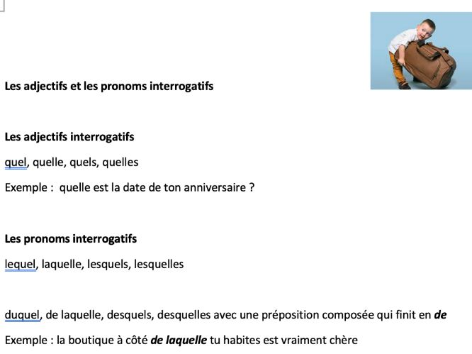 Les Pronoms Interrogatifs Interrogative Pronouns In French Quel