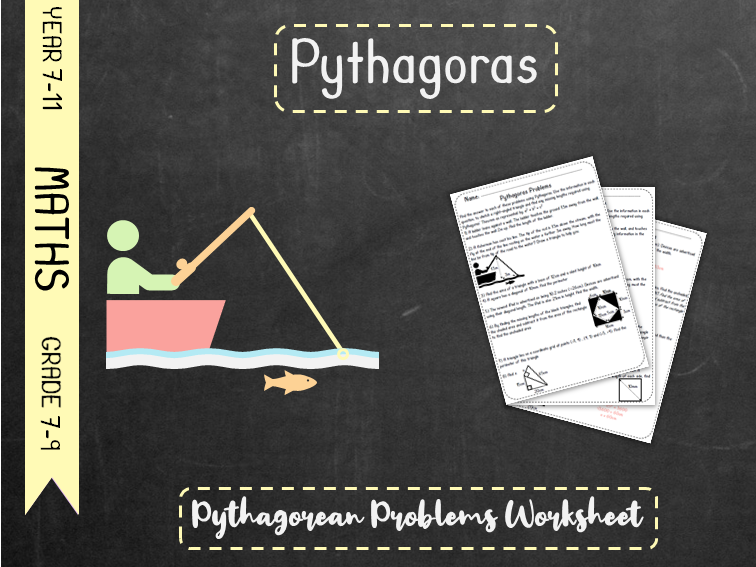 Pythagoras Pythagorean Problems Worksheet Teaching Resources