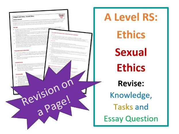 A Level Ethics Sexual Ethics Unit On A Page Revision Sheet