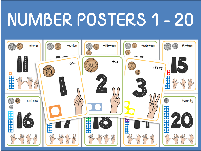 Printable Number Posters 1 20