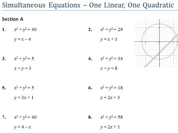 Simple Simultaneous Equations Worksheet Tes Free Printable Math