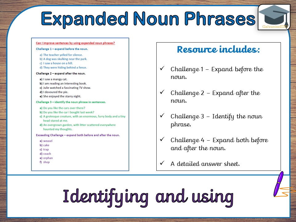 Expanded Noun Phrase Differentiated Teaching Resources