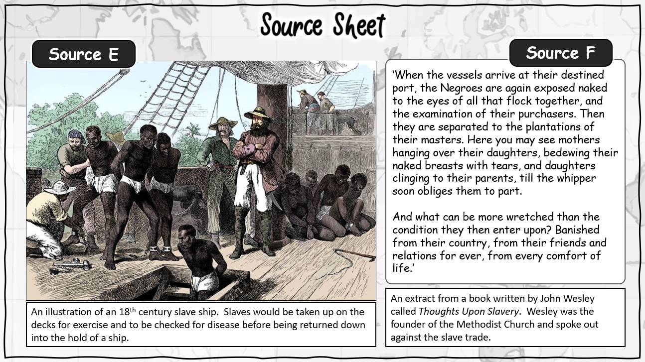 Ks3 British History Transatlantic Slave Trade A Source Investigation