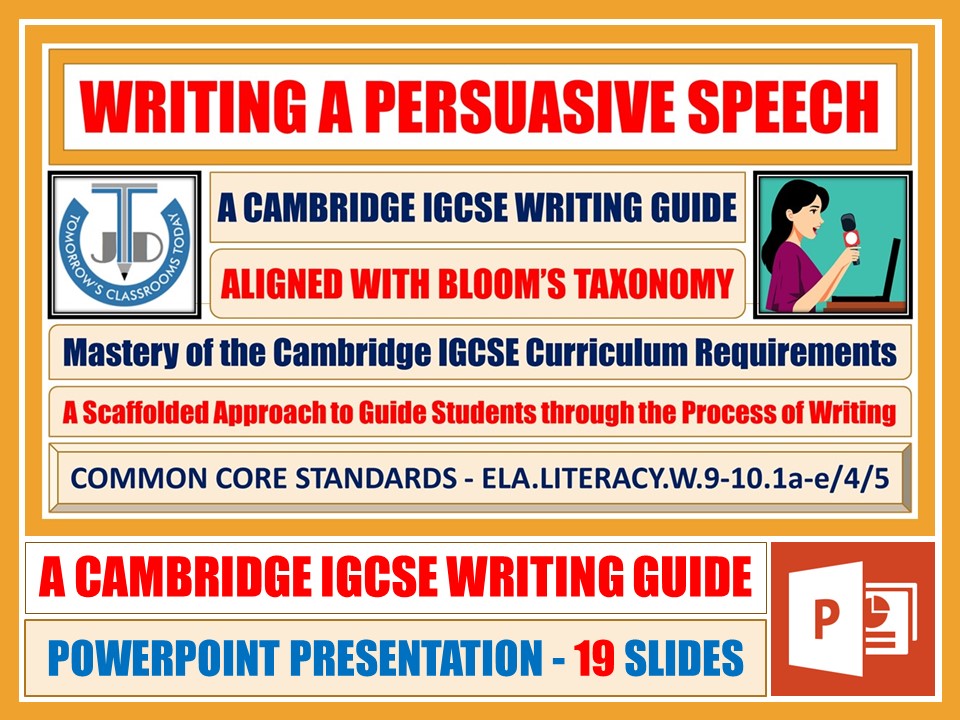 Persuasive Speech Writing Toolkit Ppt Teaching Resources