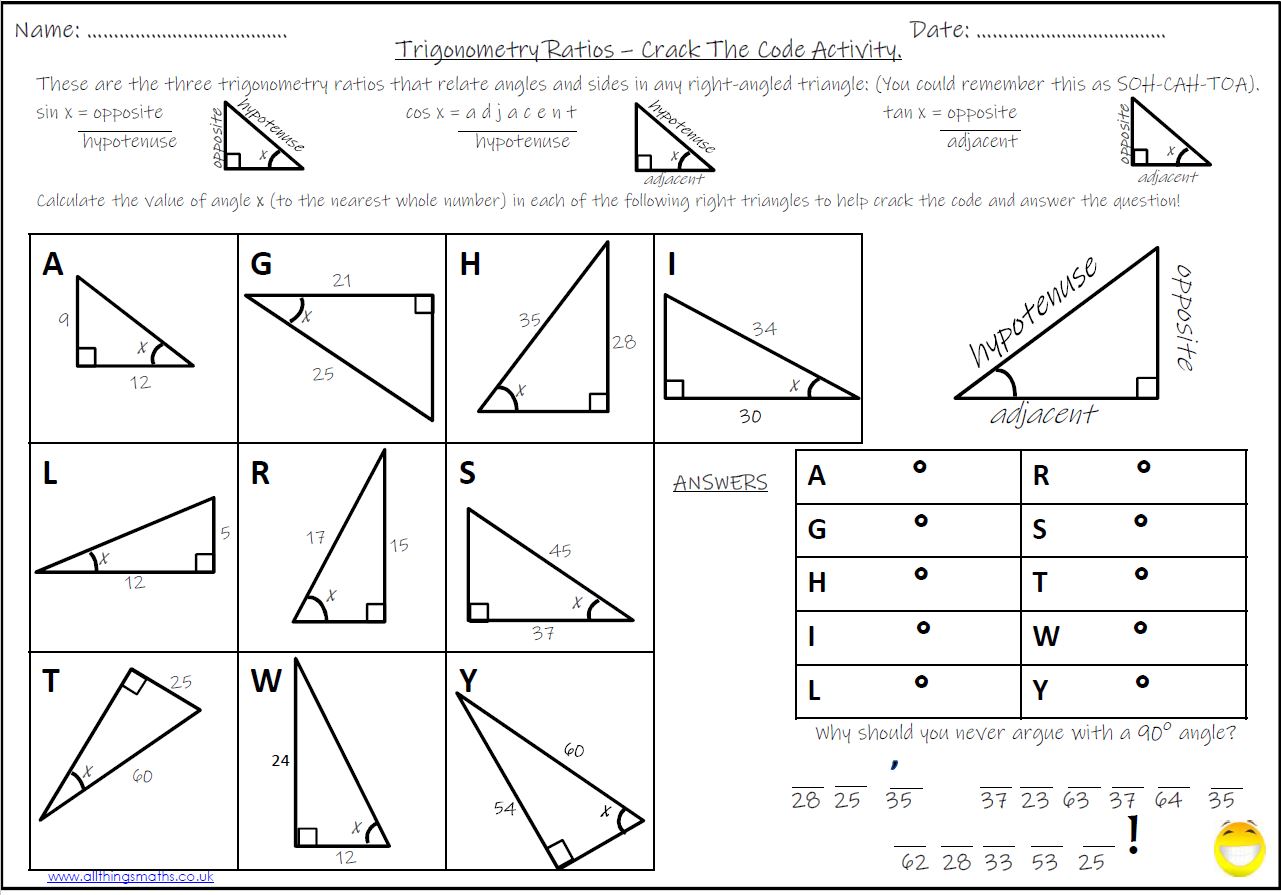 Trigonometry Ratios Teaching Resources