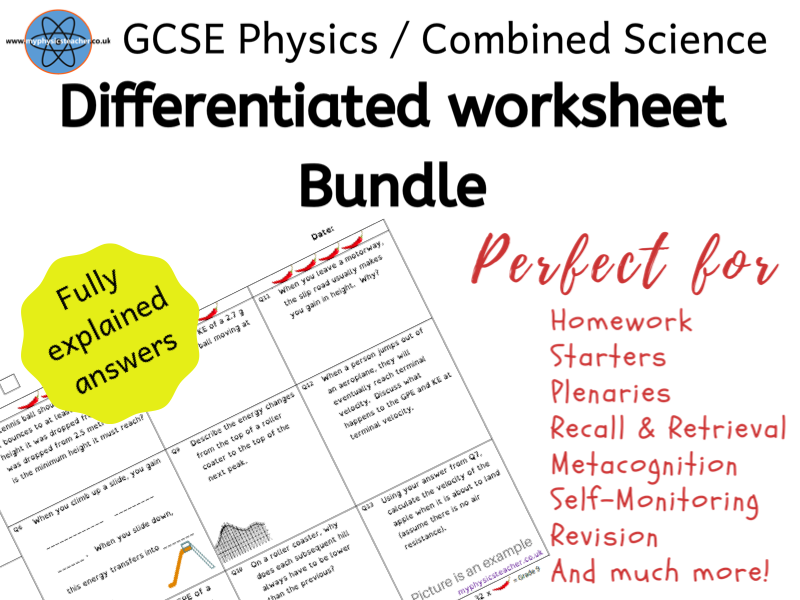 Gcse Physics Combined Science Differentiated Equation Worksheets