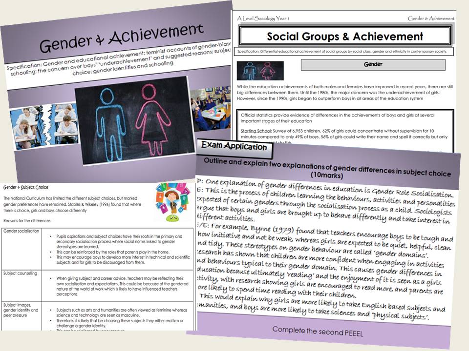 Aqa Sociology Year 1 Education Gender And Achievement Teaching