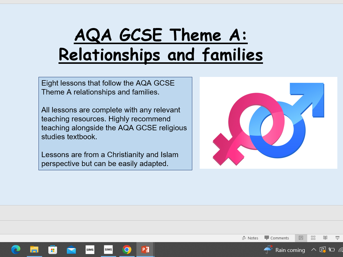 Aqa Gcse Theme A Relationships And Families Teaching Resources