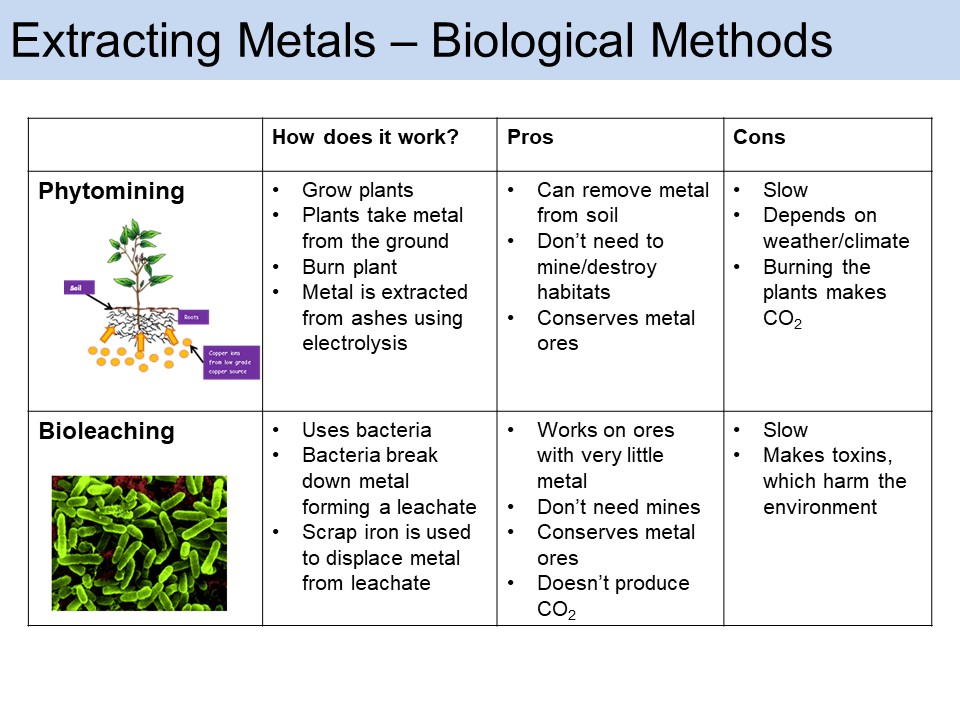 Extracting Metals Biological Methods Gcse Aqa Teaching Resources