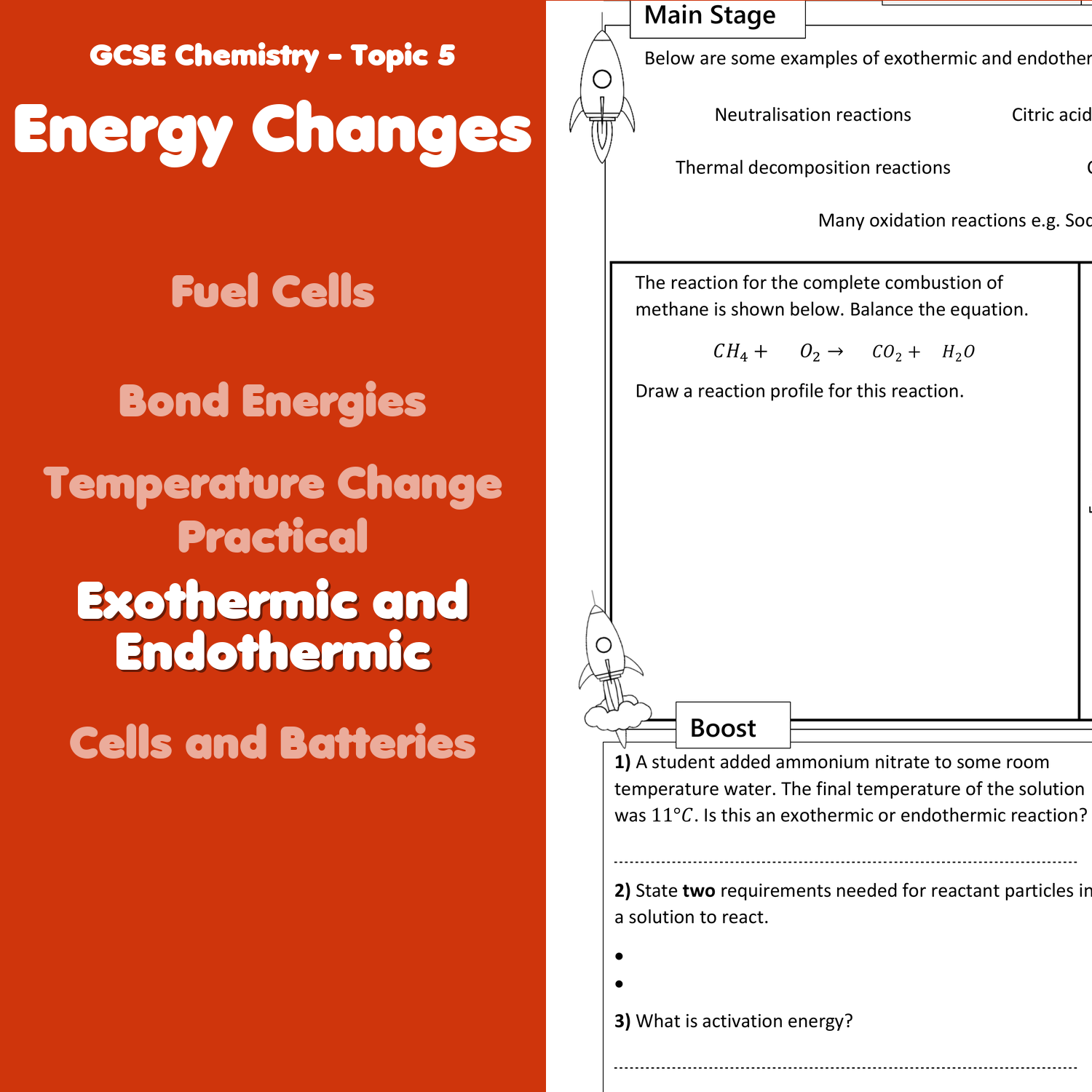 Endothermic Vs Exothermic Worksheet