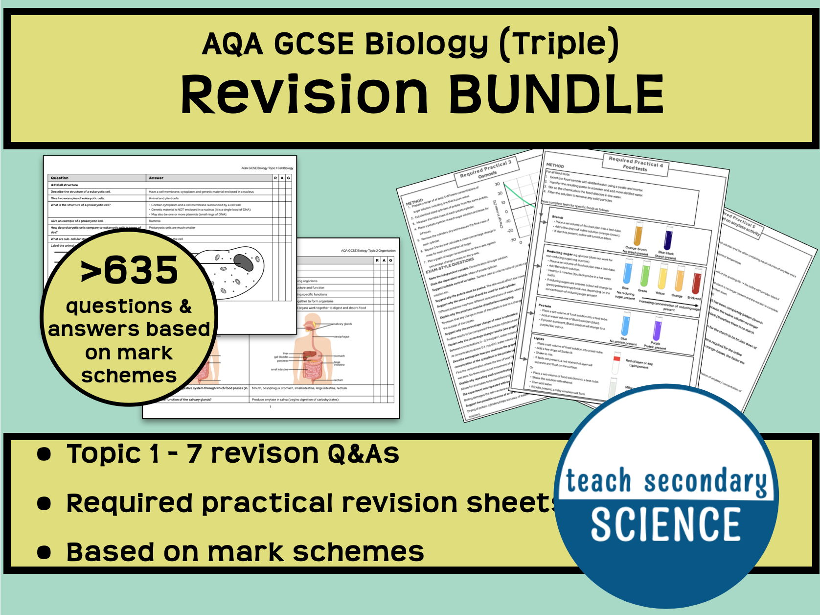 Ultimate Aqa Gcse Biology Triple Science Revision Bundle Teaching