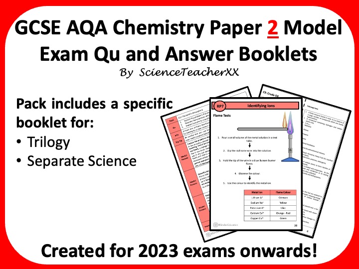 Aqa Gcse Chemistry Paper 2 Revision Booklet Teaching Resources