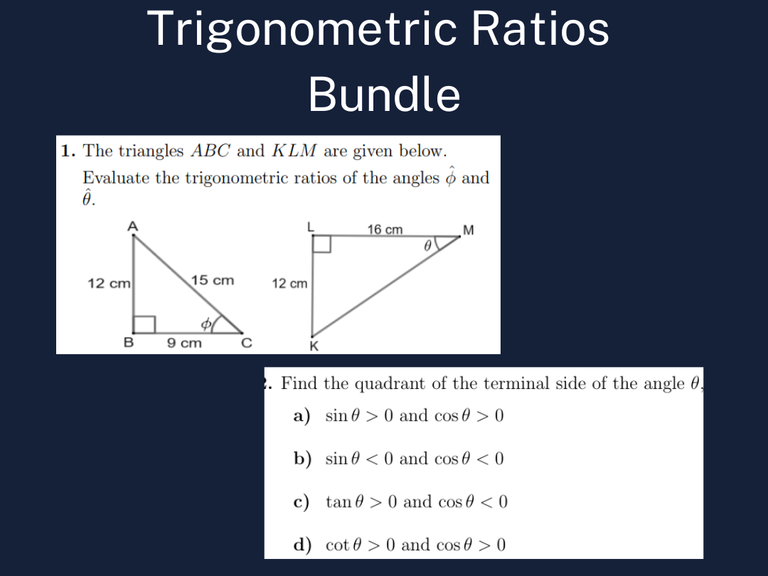Trigonometric Ratios Bundle Teaching Resources