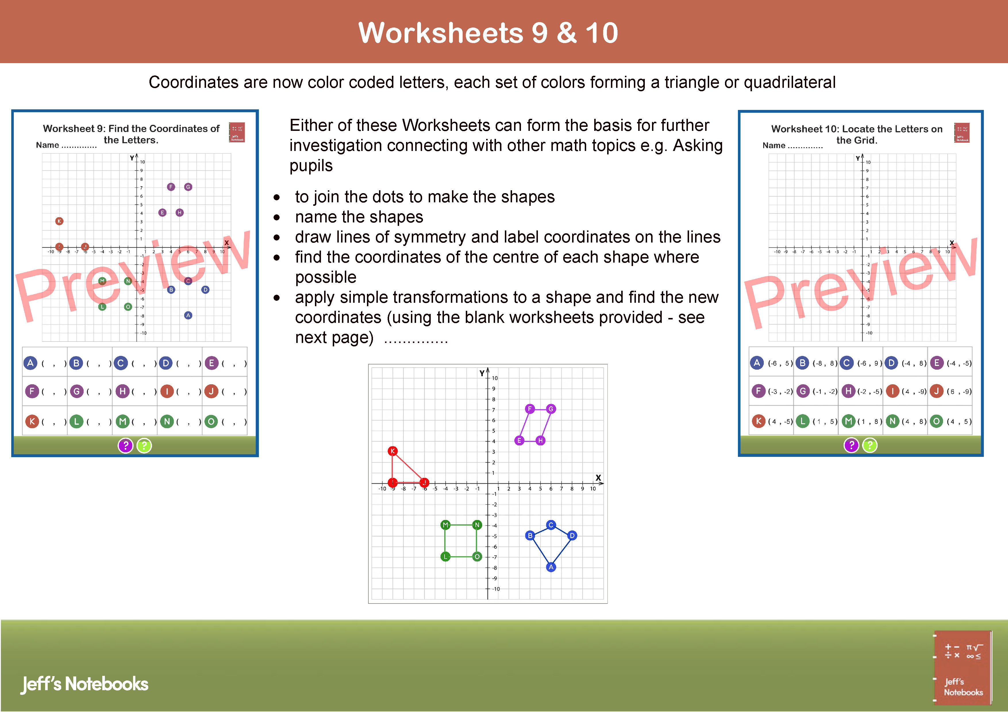 Coordinates In The Four Quadrants Teaching Resources