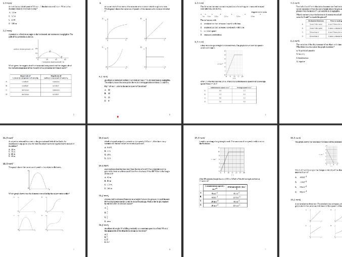 Ib Dp Physics Question Book A1 Kinematics Sl First Teaching 2023