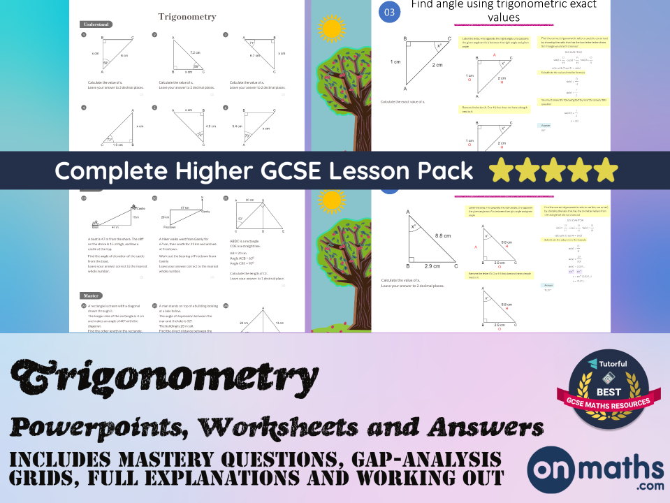 Trigonometry Powerpoints Worksheets Answers Higher Gcse Complete