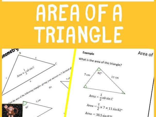 Trigonometry Area Of A Triangle Teaching Resources