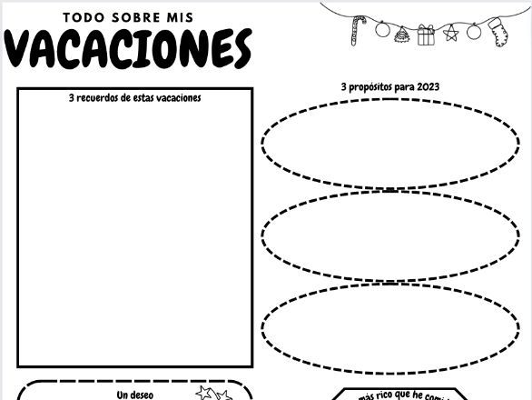 Todo Sobre Mis Vacaciones Teaching Resources