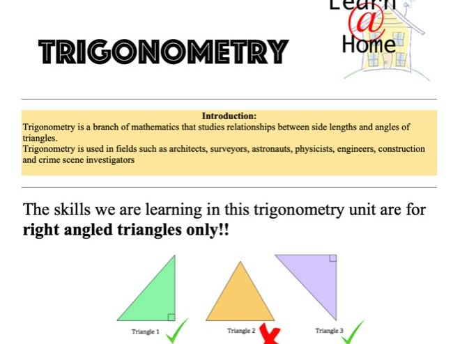 Learn Home Introduction To Trigonometry Teaching Resources