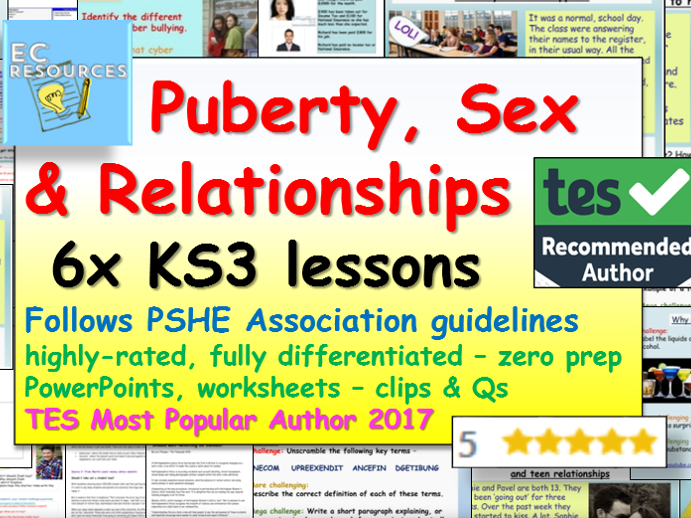 Puberty Relationships Sex Education Teaching Resources