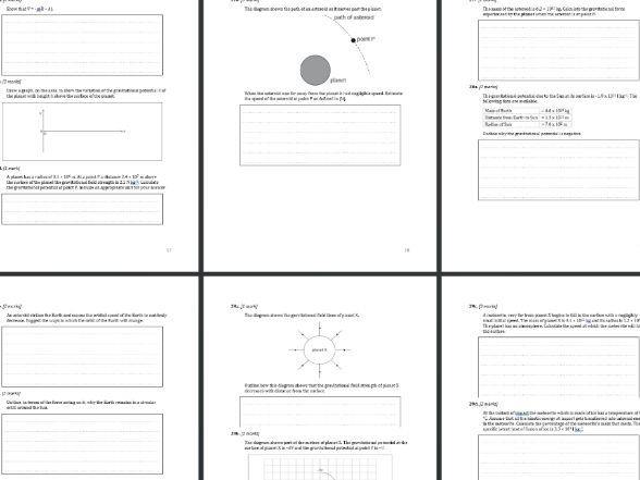 Ib Dp Physics Question Book D1 Gravitational Fields Hl First