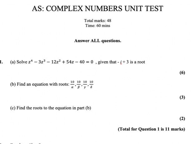 New A Level Further Maths As Year 12 Pure Unit Tests Teaching