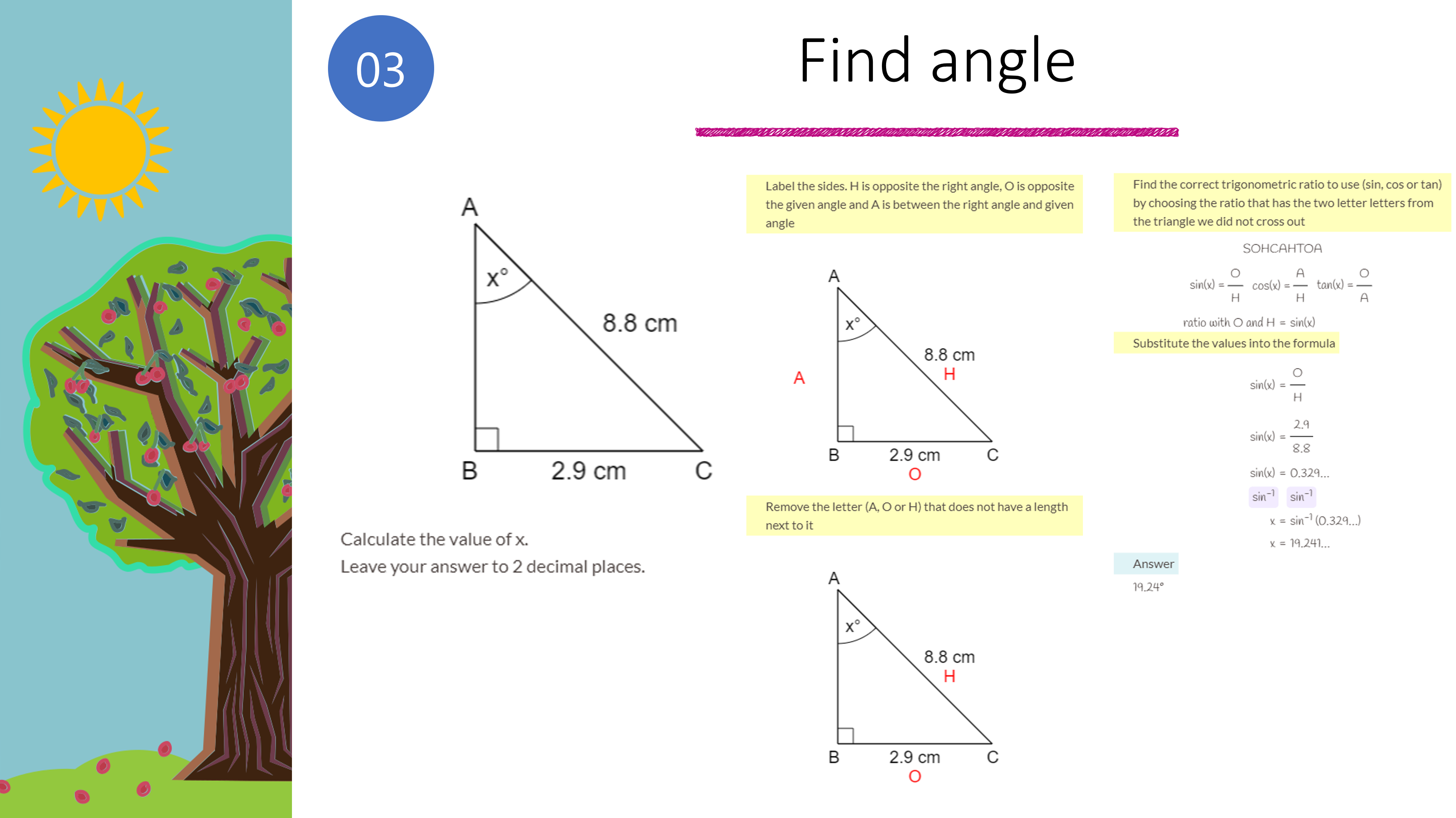 Trigonometry From Right Angled Triangle Powerpoint Higher Gcse